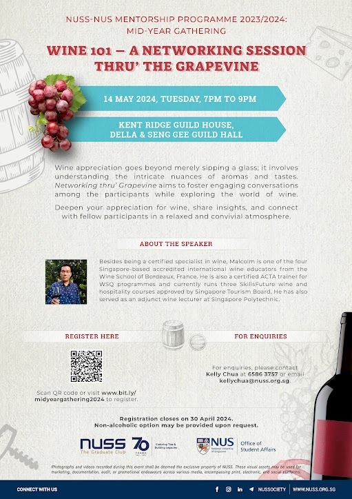 NUSS-NUS Mentorship Programme 2023/2024 : Wine 101 – A networking ...
